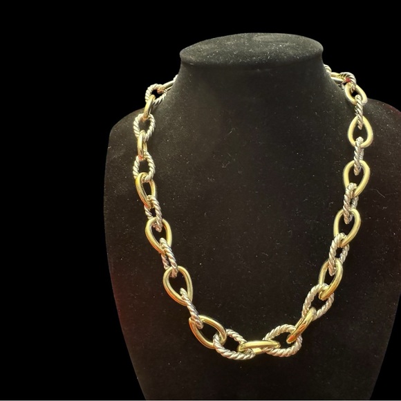 Jewelry | Chunky Chain Link Necklace 16 Silver And Gold Tone | Poshmark
